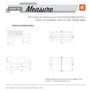 Classic Accessories Terrazzo Water-Resistant 104 Inch Patio Bench/Loveseat Cover, Outdoor Bench Cover