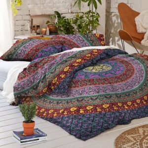 ramdevcrafts mudit crafts indian handmade twin size 100% cotton duvet cover sets with pillow covers indian reversible duvet cover quilt cover coverlet bohemian doona cover handmade 80" x 52"