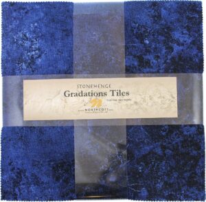 stonehenge gradations brights indigo stone tiles 42 10-inch squares layer cake northcott