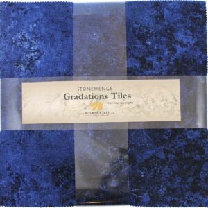 Stonehenge Gradations Brights Indigo Stone Tiles 42 10-inch Squares Layer Cake Northcott