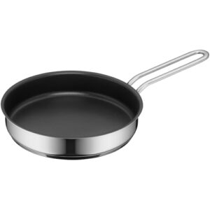 wmf mini frying pan, coated, small, 18 cm, cromargan polished stainless steel, induction, stackable, ideal for small portions or single households