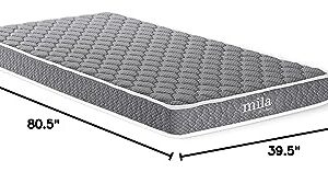 Modway Mila 6” Twin XL Mattress - Firm 6 Inch Twin XL Mattress - 10-Year Warranty White