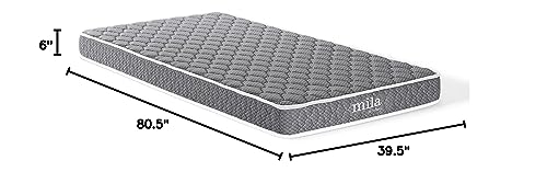 Modway Mila 6” Twin XL Mattress - Firm 6 Inch Twin XL Mattress - 10-Year Warranty White