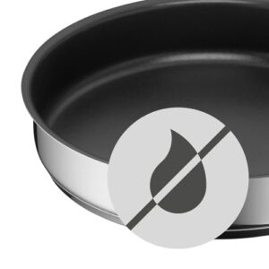 WMF Mini Frying Pan, Coated, Small, 18 cm, Cromargan Polished Stainless Steel, Induction, Stackable, Ideal for Small Portions or Single Households