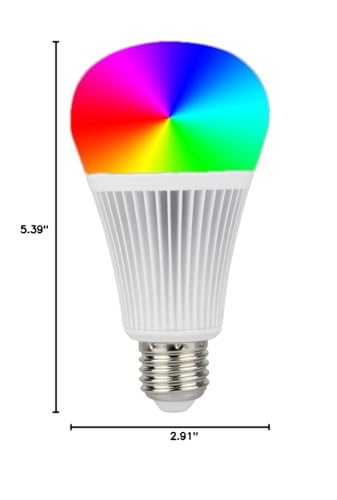 LGIDTECH FUT012 9W RGBWW Smart WiFi 2.4GHz LED Light Bulb RGB+CCT Color Changing & Temperature Adjustable with Memory.Remote and Gateway Hub for Smartphone APP Control All is Sold Separately