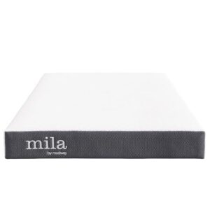 Modway Mila 6” Twin XL Mattress - Firm 6 Inch Twin XL Mattress - 10-Year Warranty White