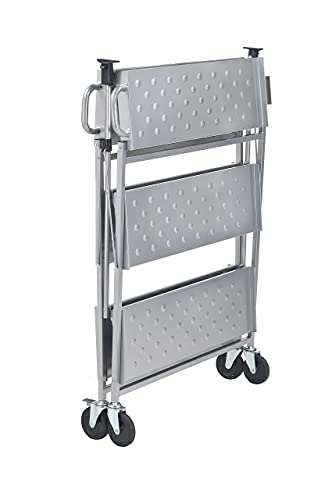 Master Grade 3 Tier Rolling Carts with Wheels, Thick Steel Utility Cart on Wheels, Storage Cart on Wheels (Grey)