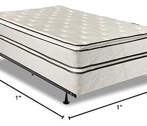 Mattress Solution 12-Inch Medium Plush Double sided Pillowtop Innerspring Mattress And 8" Wood Box Spring/Foundation Set With Frame, Full