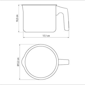 TRAMONTINA 20332/612 Cooker (Milk Pan) Trim, 4.7 inches (12 cm), Aluminum, Non-Stick (Fluorine Coated), For Gas Stoves, Lightweight, Non-Cling, Dishwasher Safe