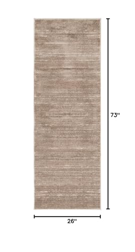 Unique Loom Uptown Collection Area Rug - Madison Avenue (2' 2" x 6' 1" Runner, Brown/ Ivory)