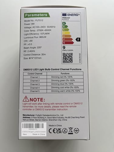 LGIDTECH FUT012 9W RGBWW Smart WiFi 2.4GHz LED Light Bulb RGB+CCT Color Changing & Temperature Adjustable with Memory.Remote and Gateway Hub for Smartphone APP Control All is Sold Separately