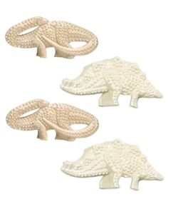 nb durable dental dinosaur textured dog chew toy stagosaurus brontosaurus set of 2 (two - packs)