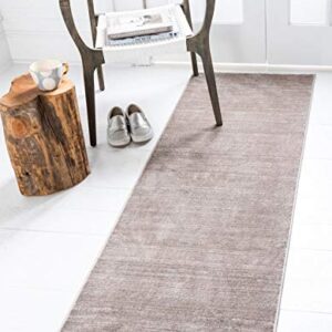 Unique Loom Uptown Collection Area Rug - Madison Avenue (2' 2" x 6' 1" Runner, Brown/ Ivory)