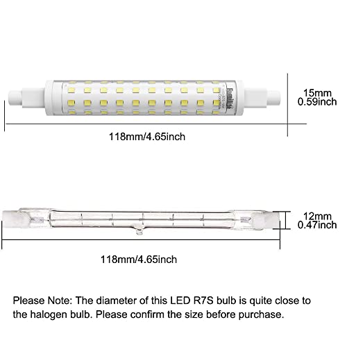 Familite R7S LED Bulb 118MM, 10W Dimmable J118 Flood Light, 100W Halogen T3 Replacement for Torchiere Wall Sconce Work Light Banker Light (Cool White, Pack of 4)