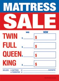 t50mas furniture mattress sale twin-full-queen-king - slotted sale tags - 5" x 7" (100 pack)