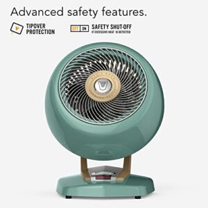 Vornado VHEAT Vintage Metal Heater, Whole Room Circulation, Adjustable Thermostat, Green