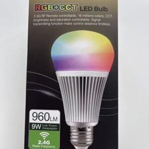 LGIDTECH FUT012 9W RGBWW Smart WiFi 2.4GHz LED Light Bulb RGB+CCT Color Changing & Temperature Adjustable with Memory.Remote and Gateway Hub for Smartphone APP Control All is Sold Separately