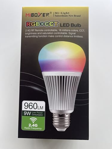 LGIDTECH FUT012 9W RGBWW Smart WiFi 2.4GHz LED Light Bulb RGB+CCT Color Changing & Temperature Adjustable with Memory.Remote and Gateway Hub for Smartphone APP Control All is Sold Separately