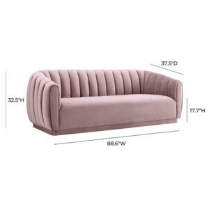 TOV Furniture Arno Collection Velvet Livingroom Sofa, Pink