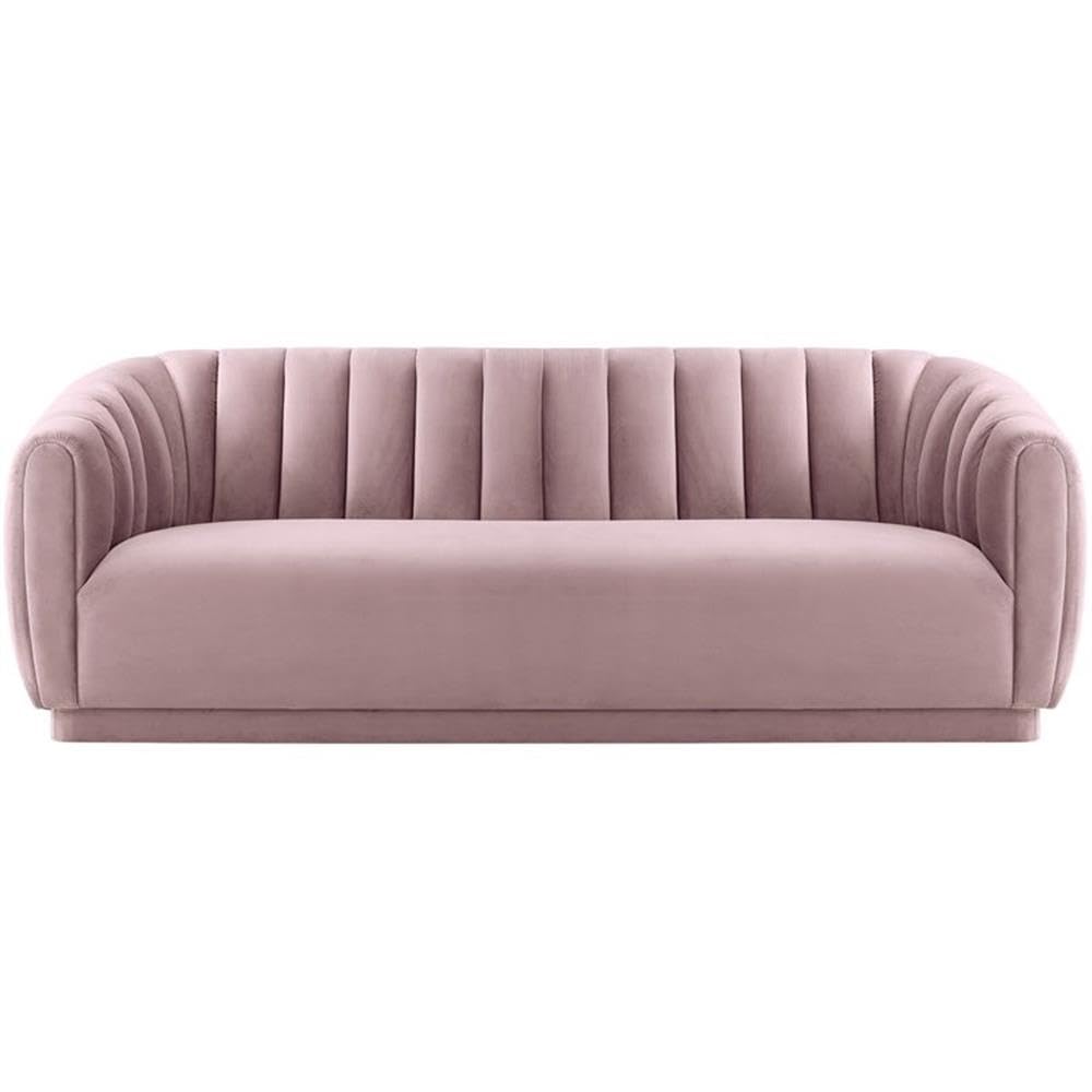 TOV Furniture Arno Collection Velvet Livingroom Sofa, Pink