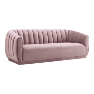 tov furniture arno collection velvet livingroom sofa, pink