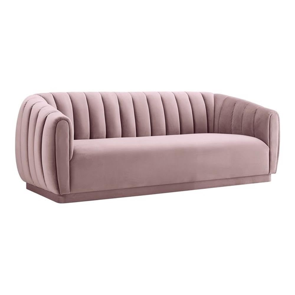 TOV Furniture Arno Collection Velvet Livingroom Sofa, Pink