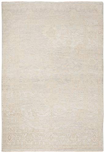 SAFAVIEH Izmir Collection Area Rug - 9' x 12', Light Blue & Ivory, Hand-Knotted Traditional New Zealand Wool, Ideal for High Traffic Areas in Living Room, Bedroom (IZM134M)