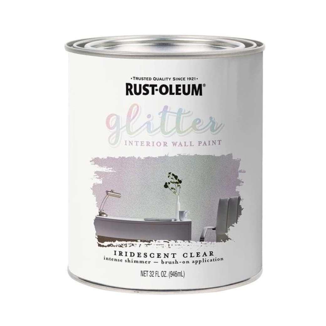 Rust-Oleum 323860 Glitter Interior Wall Paint, 28 Fl Oz (Pack of 1), Iridescent