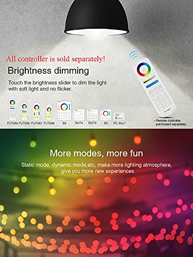 LGIDTECH FUT012 9W RGBWW Smart WiFi 2.4GHz LED Light Bulb RGB+CCT Color Changing & Temperature Adjustable with Memory.Remote and Gateway Hub for Smartphone APP Control All is Sold Separately