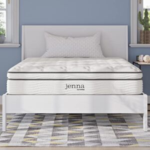 modway jenna 10” innerspring and memory foam full mattress with individually encased coils