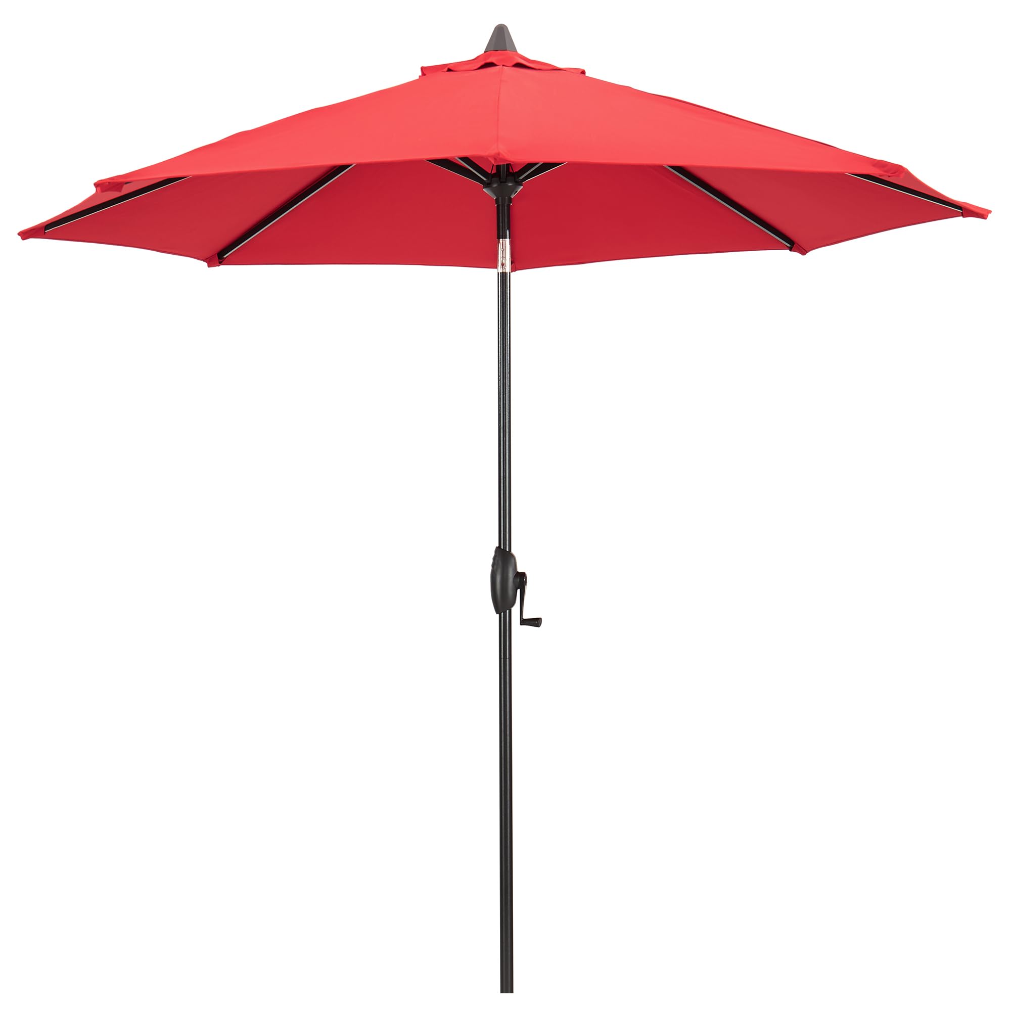 Ulax furniture Sunbrella 9Ft Patio Umbrella, Outdoor Market Table Umbrella with Push Button Tilt&Crank, (Jockey Red)