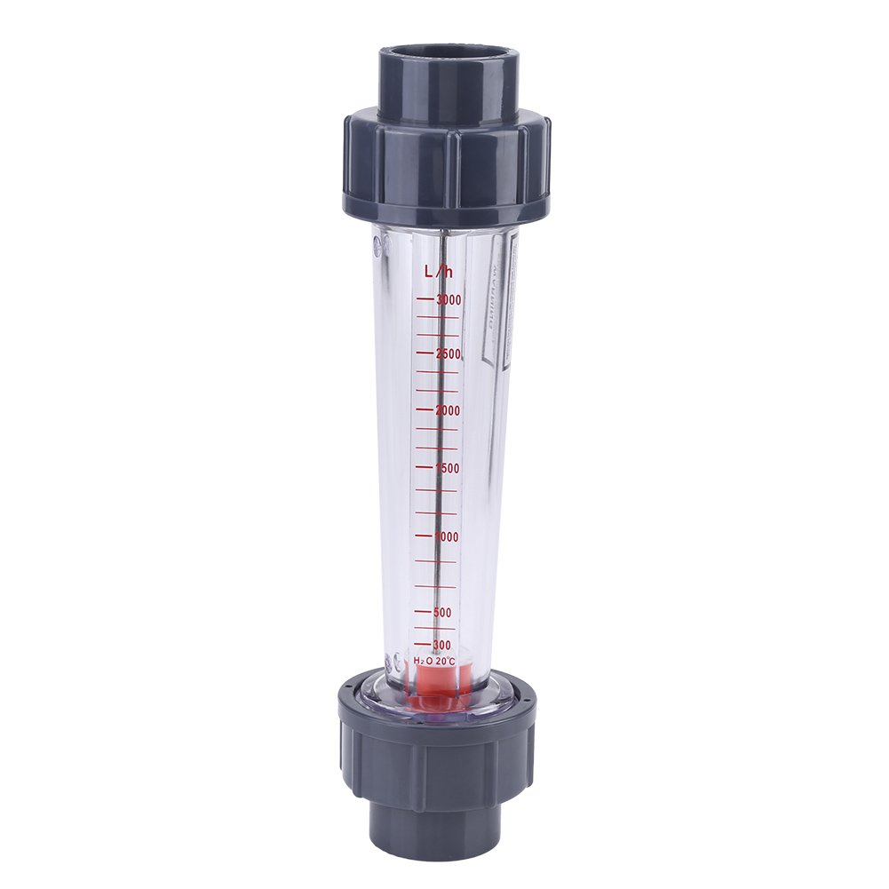 Small Water Flow Meters 300-3000L/H Plastic Tube Water Rotameter LZS-25 Liquid Flow Meter Flowmeter Float Double Female Connector for DN 25 Tube ﻿