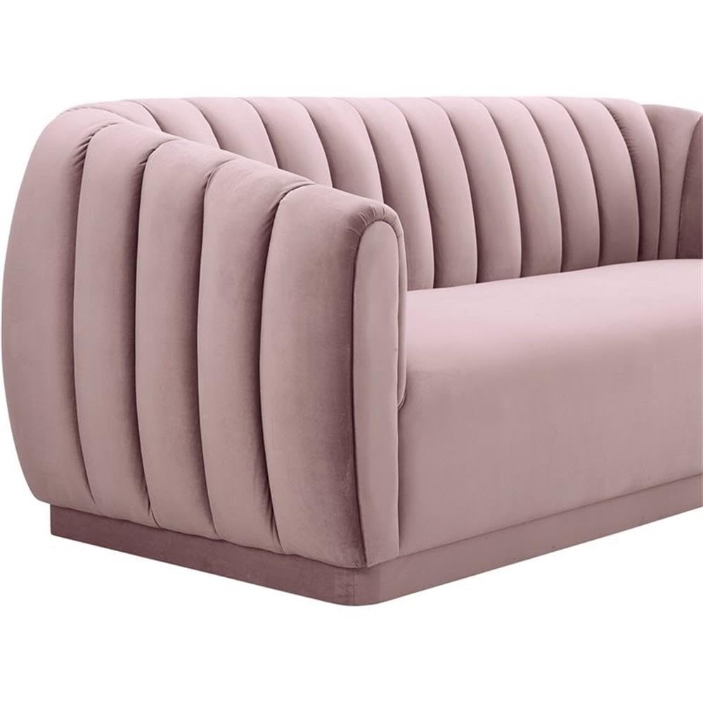 TOV Furniture Arno Collection Velvet Livingroom Sofa, Pink