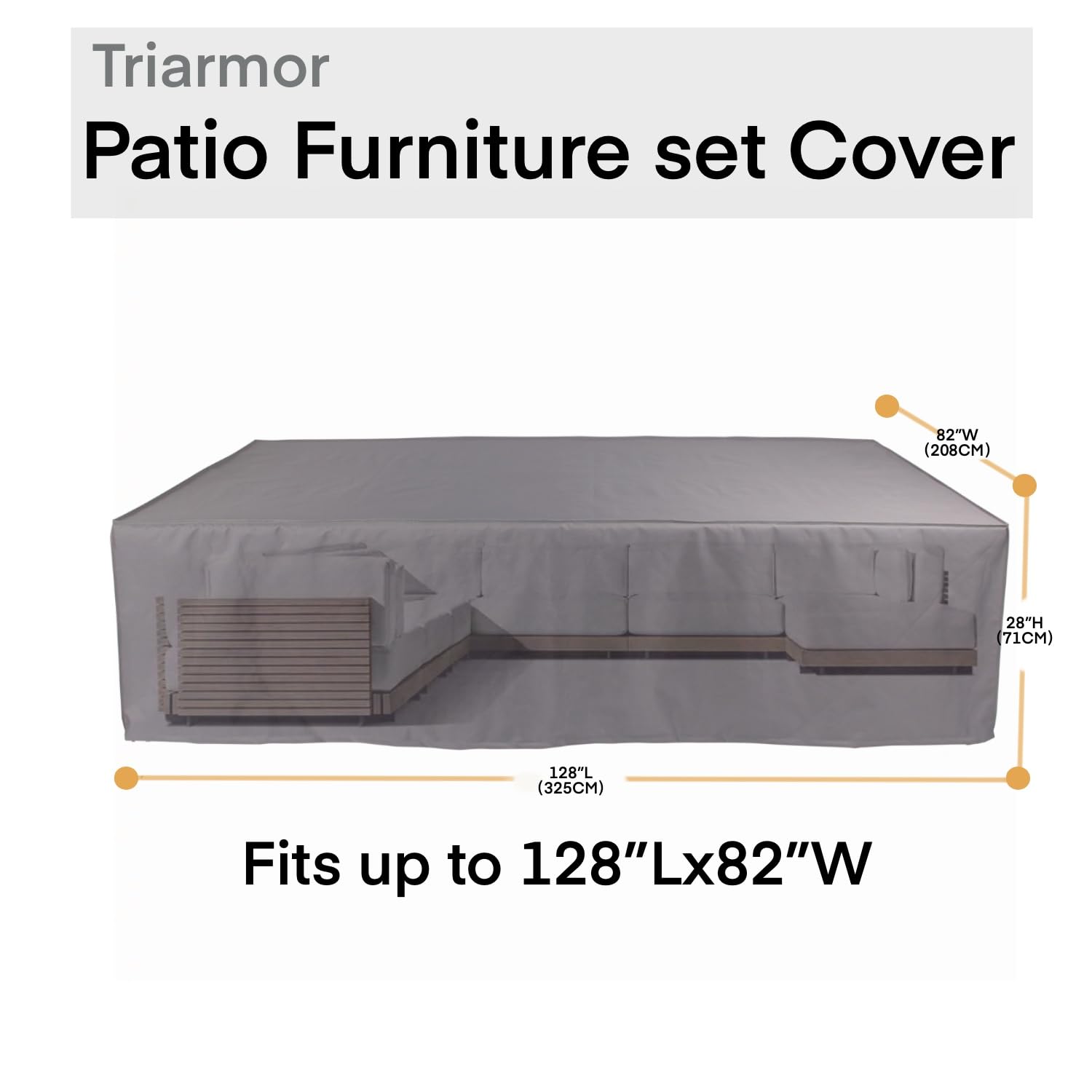 Triarmor 128 Inches Patio Furniture Cover Waterproof Outdoor Furniture Set Cover