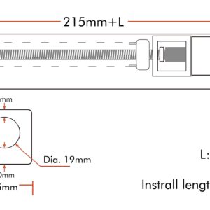 SOViK 12V DC 30 inch Stroke Linear Actuator Electric Cylinder with Mounting Brackets Max Force 150 pounds Speed 3/5" per sec Square Tube 7/4"(W) x*7/4"(H) (Solid Shaft End)