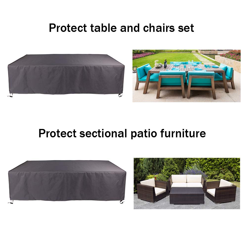 Triarmor 128 Inches Patio Furniture Cover Waterproof Outdoor Furniture Set Cover