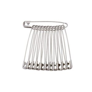 yiwerder 60pcs large safety pins, durable, rust-resistant nickel plated steel pins size 4, 2.2inch /55mm