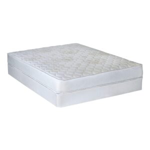 Mattress Solution Gentle Firm Tight top Innerspring 8" Wood Box Spring/Foundation for Mattress Set, Twin, Beige