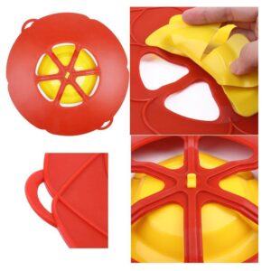 OYSIR 2Pcs Spill Stopper Lid Cover, Boil Over Safeguard, 10.2 inch Silicone Spill Stopper Pot Pan Lid, Multi-Function Cooking Tool, Kitchen Gadgets, for Cooking Cover, Parents, Friends, Green& Red