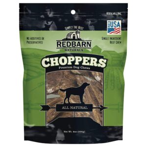 redbarn beef lung choppers dog chew | all-natural high-protein low-fat grain-free, highly palatable treats sourced from grass-fed cattle (1-count)