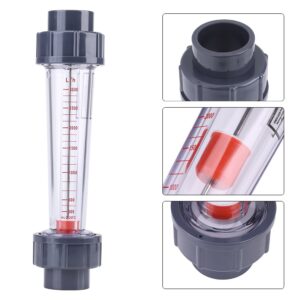 Small Water Flow Meters 300-3000L/H Plastic Tube Water Rotameter LZS-25 Liquid Flow Meter Flowmeter Float Double Female Connector for DN 25 Tube ﻿