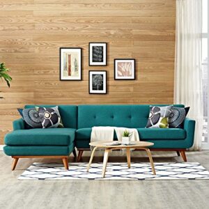 modway left facing sectional sofa engage mid-century modern upholstered fabric teal