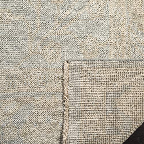 SAFAVIEH Izmir Collection Area Rug - 9' x 12', Light Blue & Ivory, Hand-Knotted Traditional New Zealand Wool, Ideal for High Traffic Areas in Living Room, Bedroom (IZM134M)