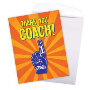 NobleWorks - 1 Jumbo Sports Teacher Graduation Greeting Card from US w/Envelope (8.5 x 11 Inch) - Student Group Gratitude for School Coaches, Mentor - Thank You Coach from All J5786TYG-US