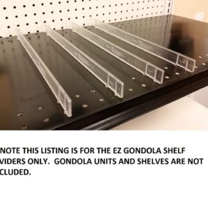 Clear Plastic Gondola Shelf Dividers, Universal Fits All Gondola Shelving up to 16" D - 100 Pack