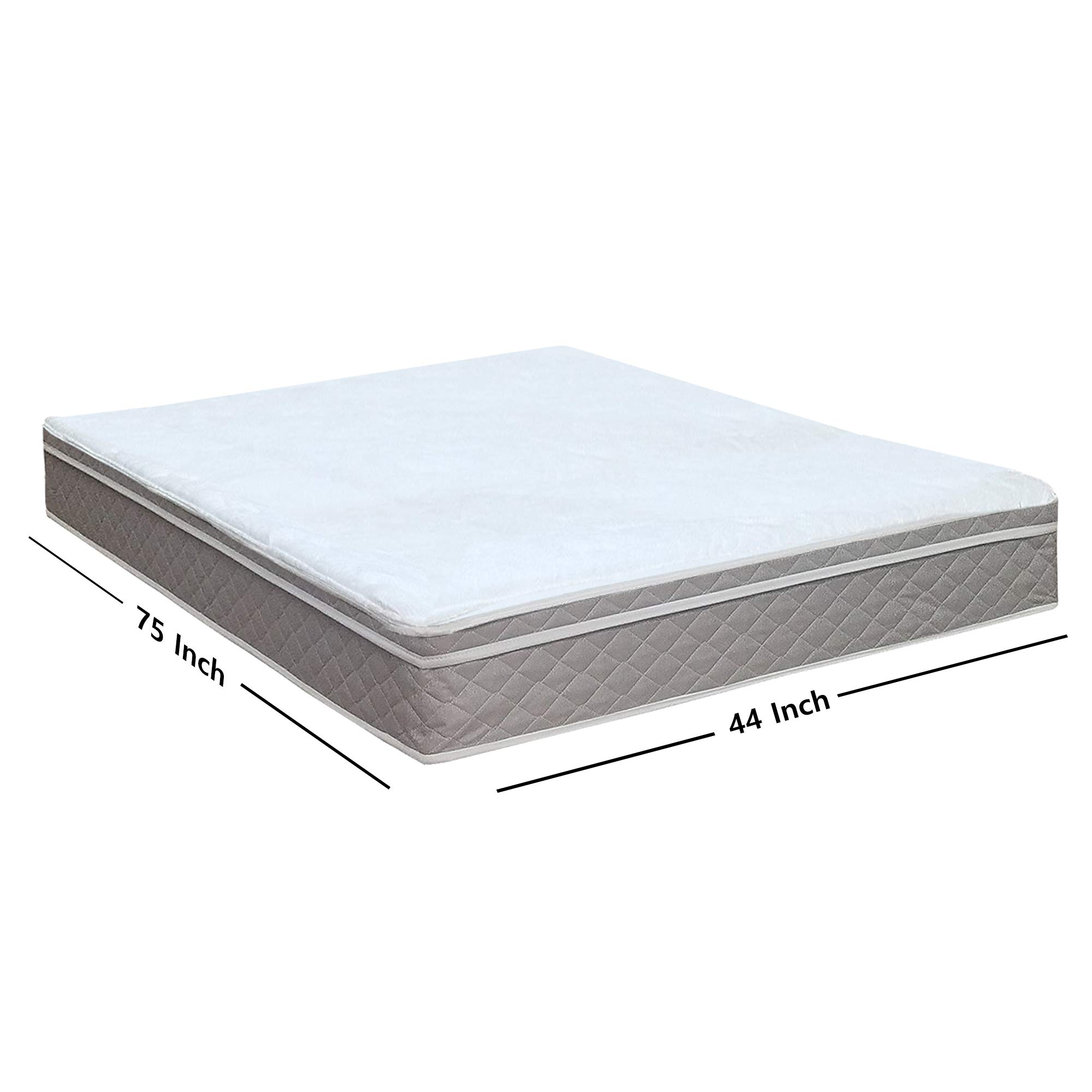 Mattress Solution Medium Plush Eurotop Pillowtop Innerspring Mattress and 8" Wood Boxspring/Foundation Set, with Frame, 75" X 44", 1