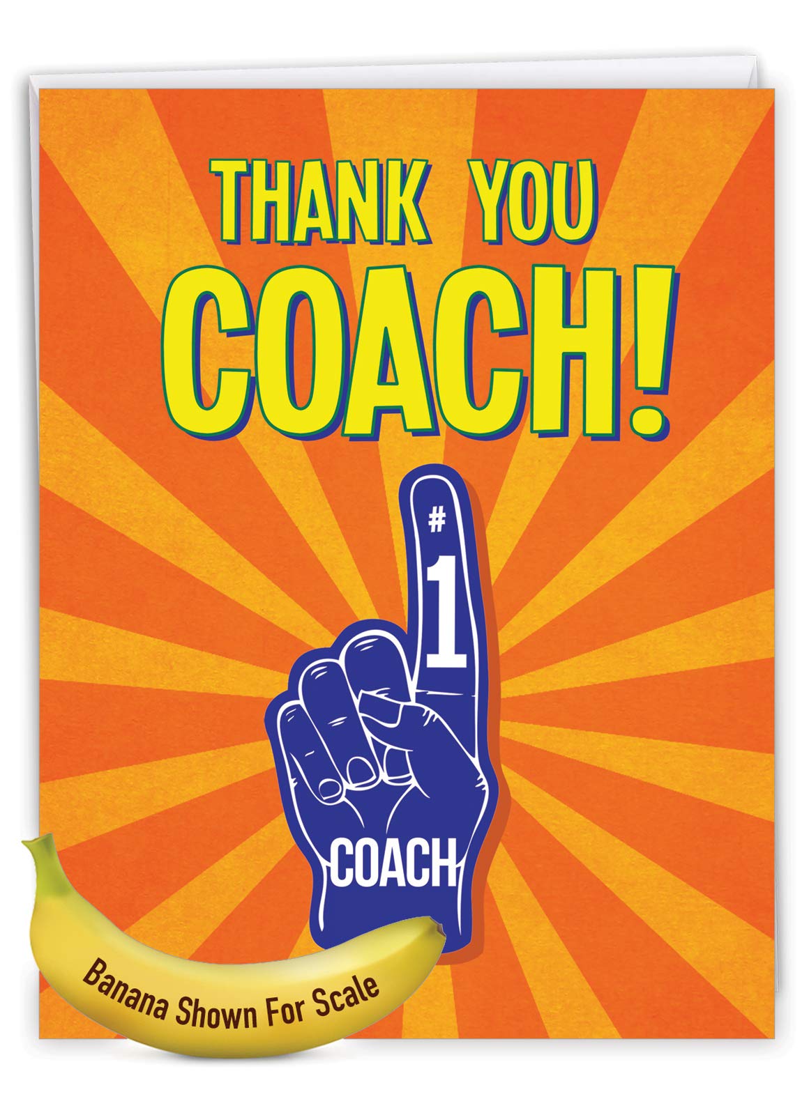 NobleWorks - 1 Jumbo Sports Teacher Graduation Greeting Card from US w/Envelope (8.5 x 11 Inch) - Student Group Gratitude for School Coaches, Mentor - Thank You Coach from All J5786TYG-US