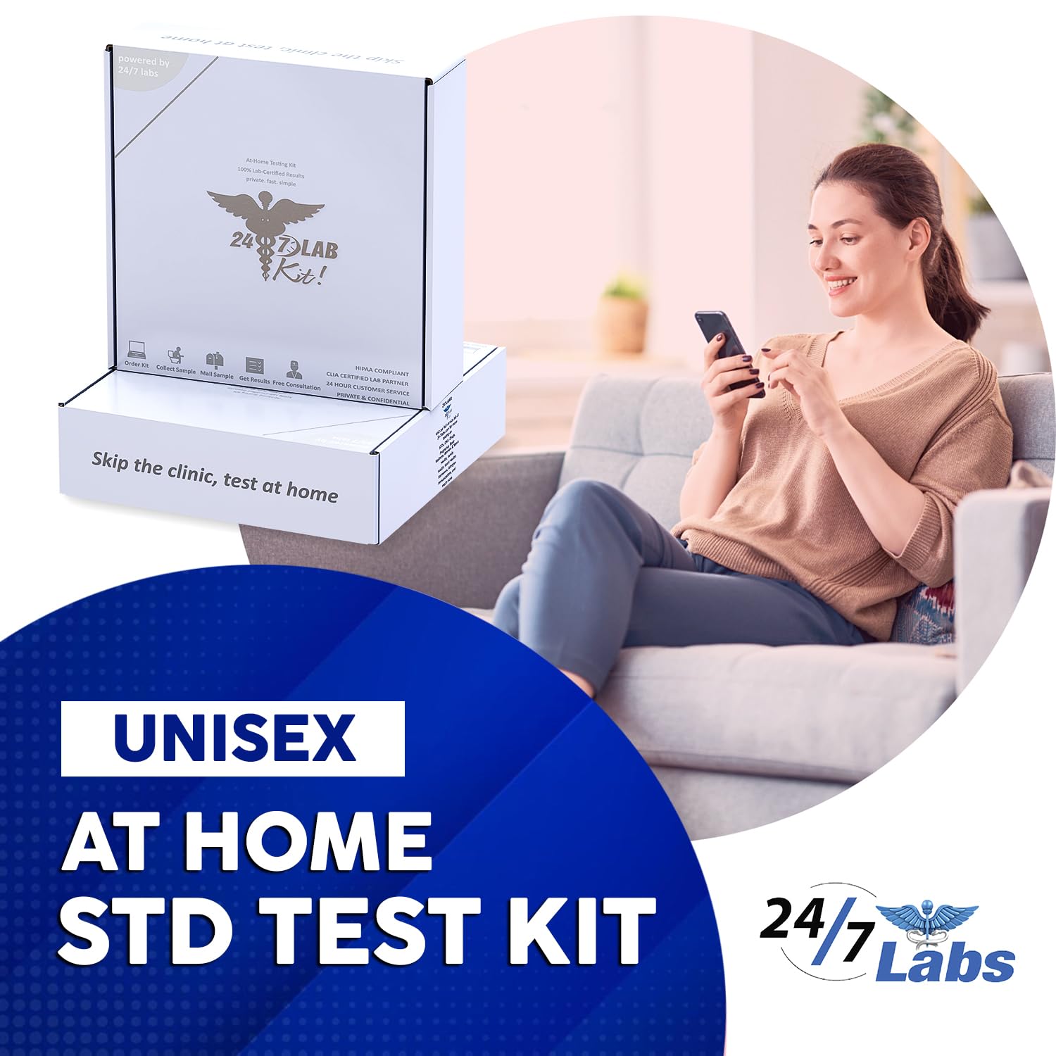 STD Testing Kit for Men and Women Chlamydia and Gonorrhea Screening Discreet and Accurate Results Private and Secure CLIA Certified Labs