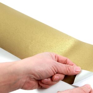 ROSEROSA Peel and Stick PVC Self-Adhesive Wallpaper Border Board Trim Moulding Sticker Hair Line (MG237B : 3.93 Inch X 16.40 Feet) Gold