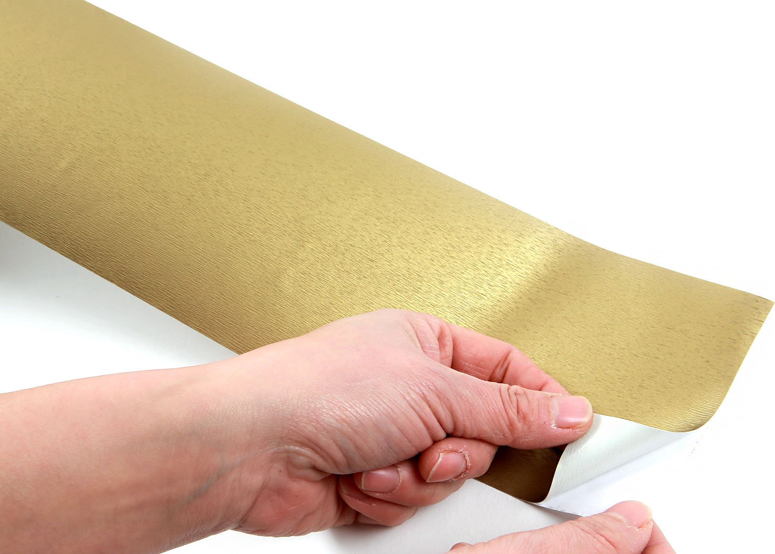 ROSEROSA Peel and Stick PVC Self-Adhesive Wallpaper Border Board Trim Moulding Sticker Hair Line (MG237B : 3.93 Inch X 16.40 Feet) Gold